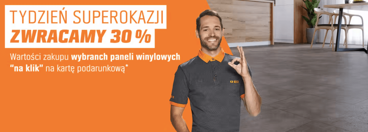 Zwrot 30% wartości paneli winylowych na klik w OBI